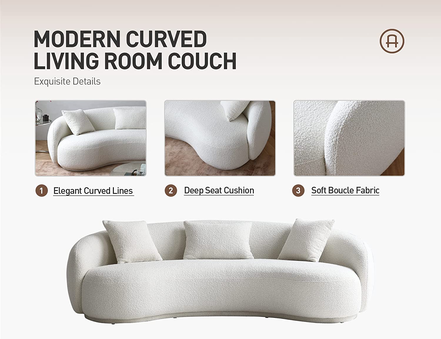 Acanva Curved Sofa - Baf Home (Aseel Furniture)