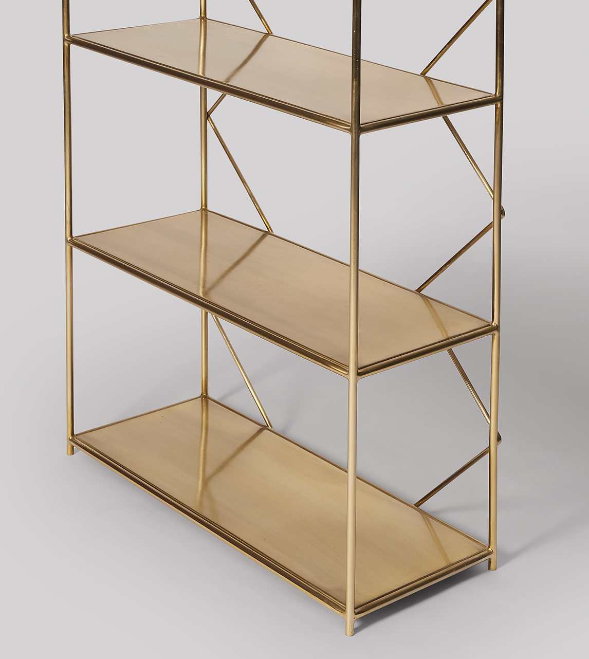 Mosaic Wide Shelving Unit, Brass - Baf Home (Aseel Furniture)